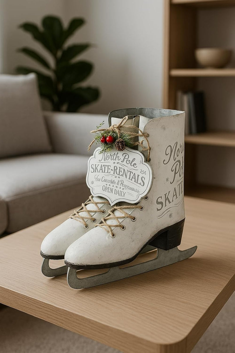 North Pole Decorative Metal Ice Skates – Bespoke Blooms By Maybury